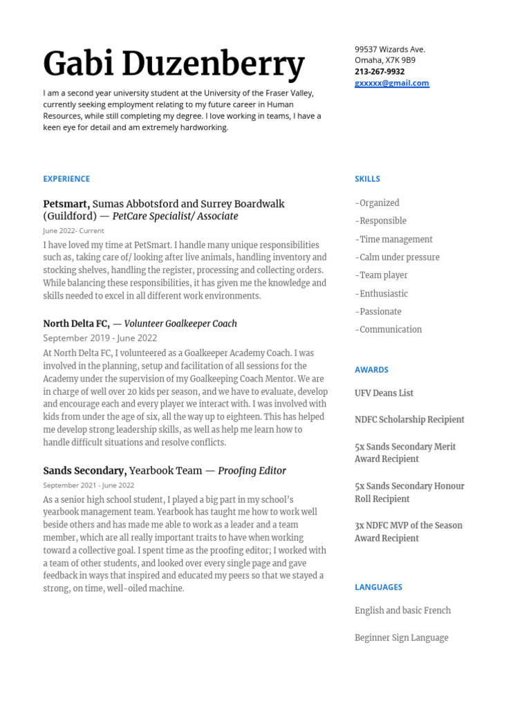 Gabi Duzenberry: HR Student Resume | PDF | Cognition