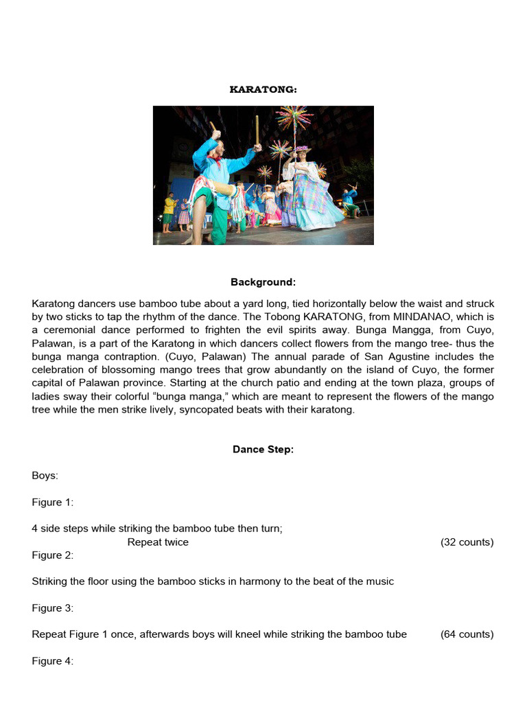 KARATONG Folkdance Literature | PDF | Dances | Performing Arts