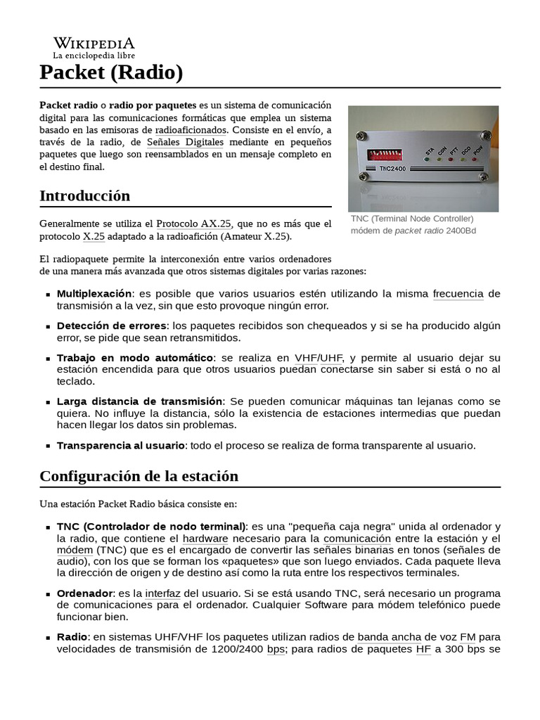 Packet (Radio) | PDF | Redes de computadoras | Tecnología de ...