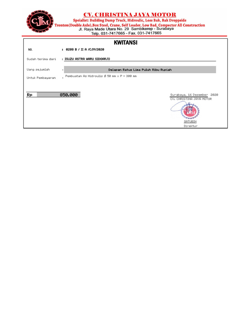 Kwitansi Invoice 2008 B | PDF