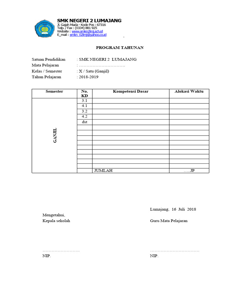 Contoh PROGRAM-TAHUNAN | PDF