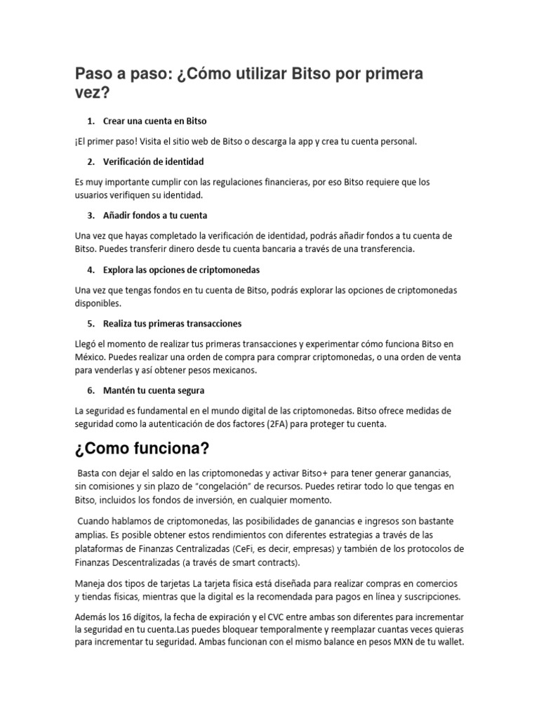 Bitso Pdf Criptomoneda Economias