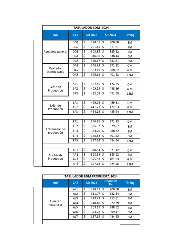 Tabulador BDM 2024 FNSI | PDF