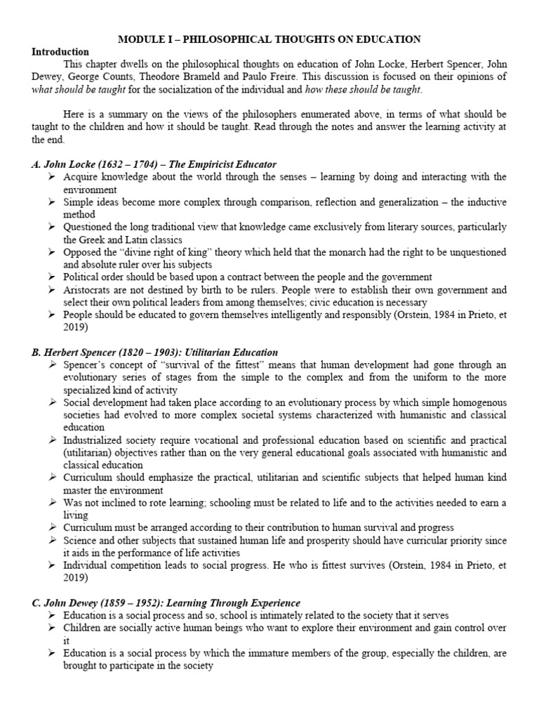 Philosophical Foundations of Education | PDF | Sociology | Deviance ...