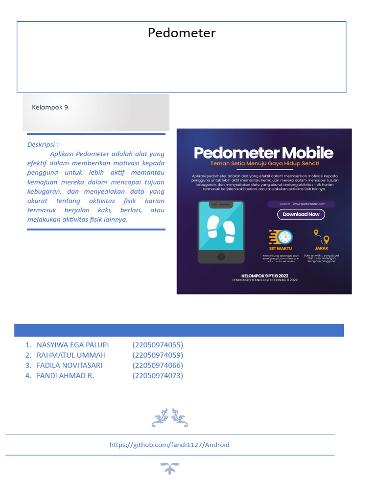 Laporan Project Pedometer | PDF