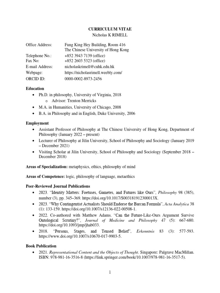 CV Rimell 2024 March | PDF