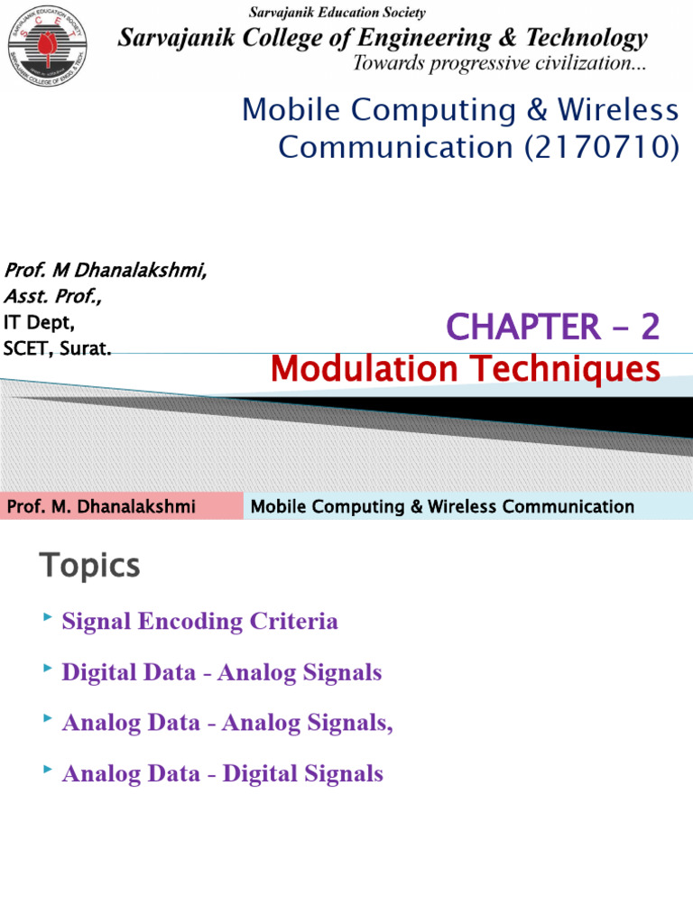 CHapter 2 - Modulation Techniques | PDF