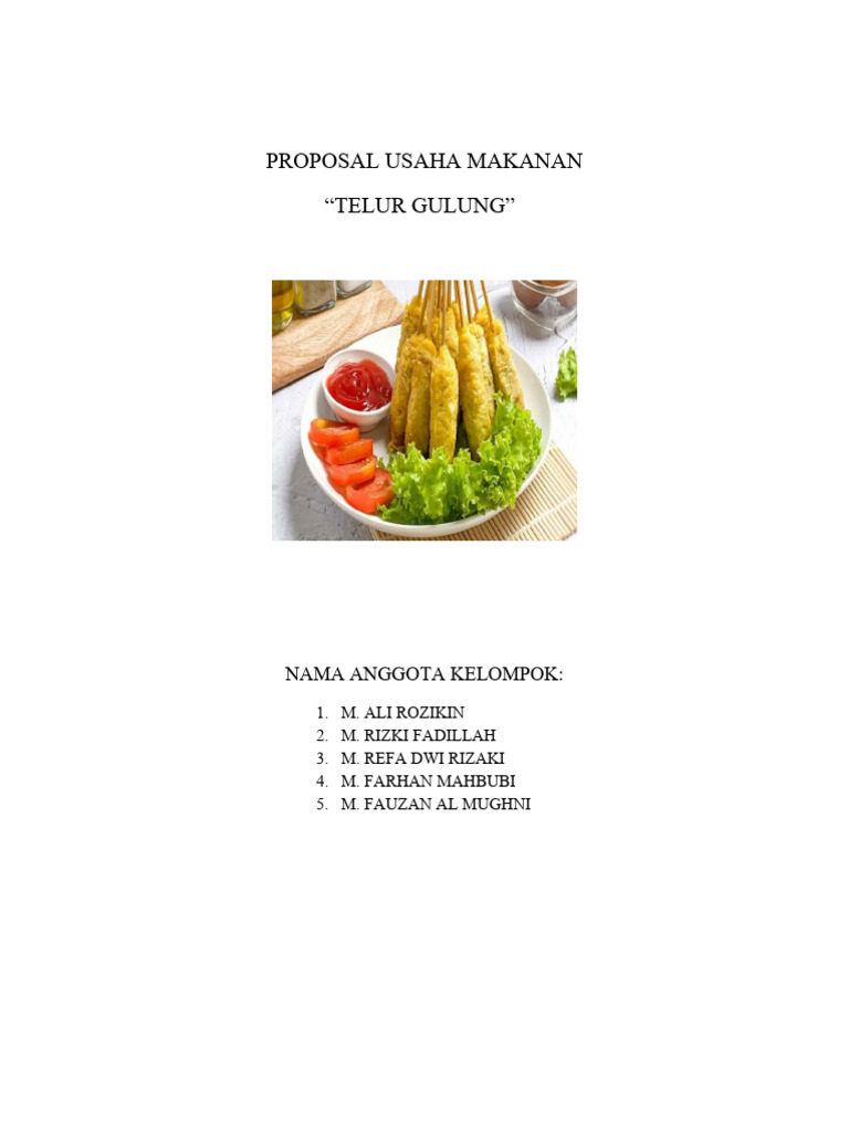 PROPOSAL USAHA MAKANAN | PDF