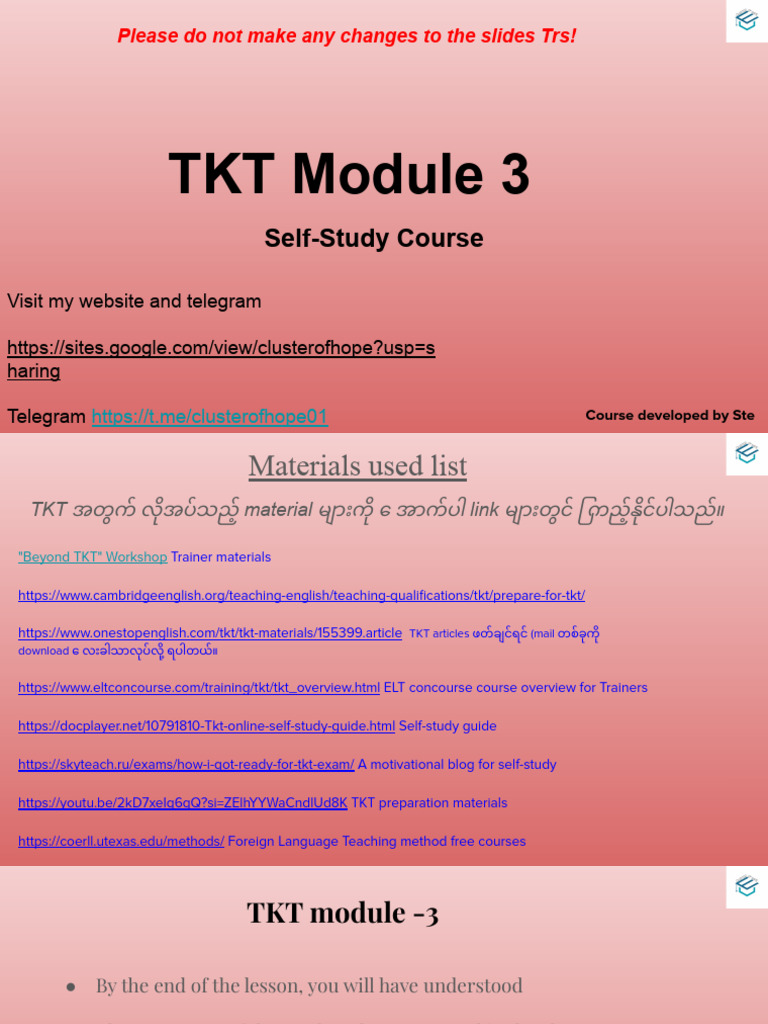 TKT Module 3 | PDF