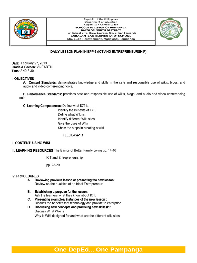 DLP-IN-ICT | PDF | Educational Technology | Wiki