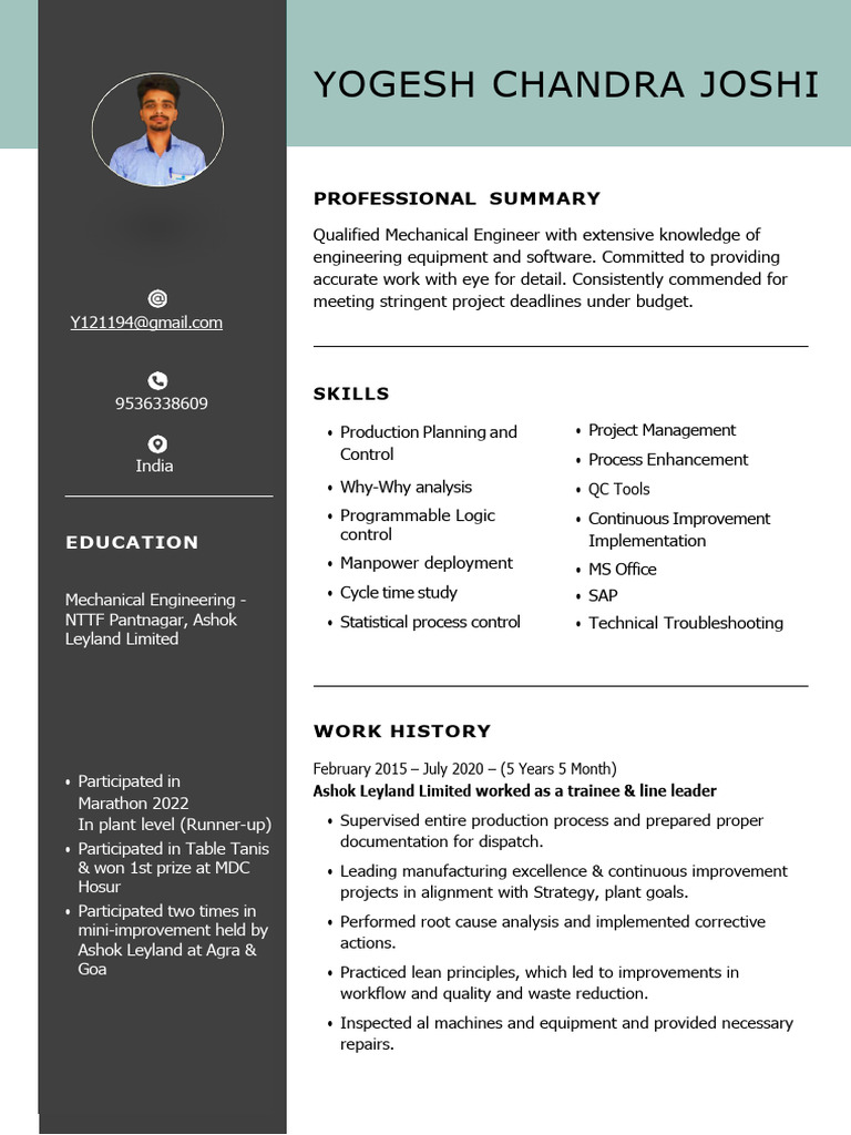 Yogesh Joshi Resume Y | PDF | Engineering | Project Management