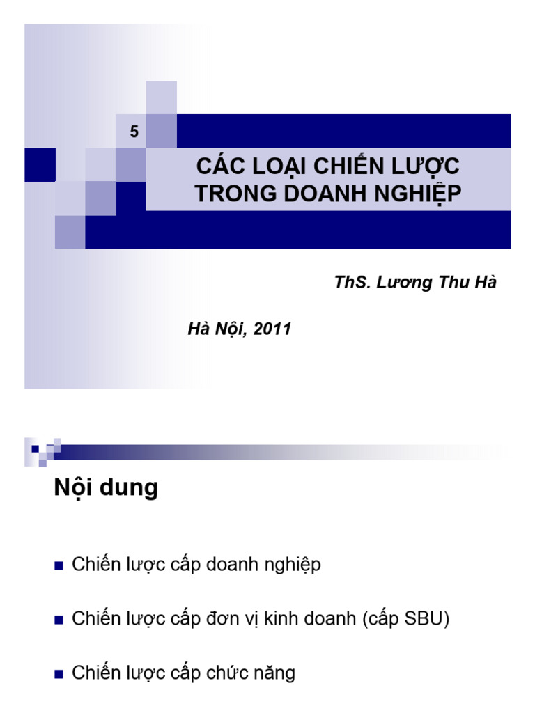 (123doc) Bai Giang Quan Tri Chien Luoc Chuong 5 Ths Luong Thu Ha | PDF