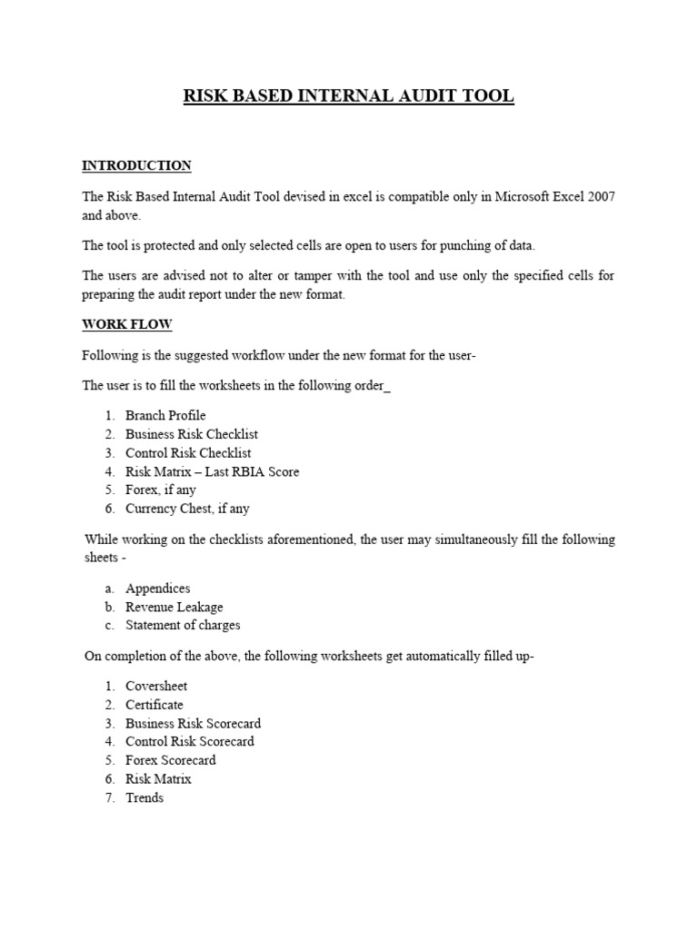 03 - Guidelines | PDF | Worksheet | Risk