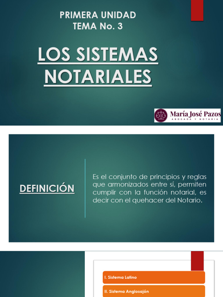 PRIMERA UNIDAD TEMA 3 SISTEMAS NOTARIALES | PDF | Justicia | Crimen y violencia