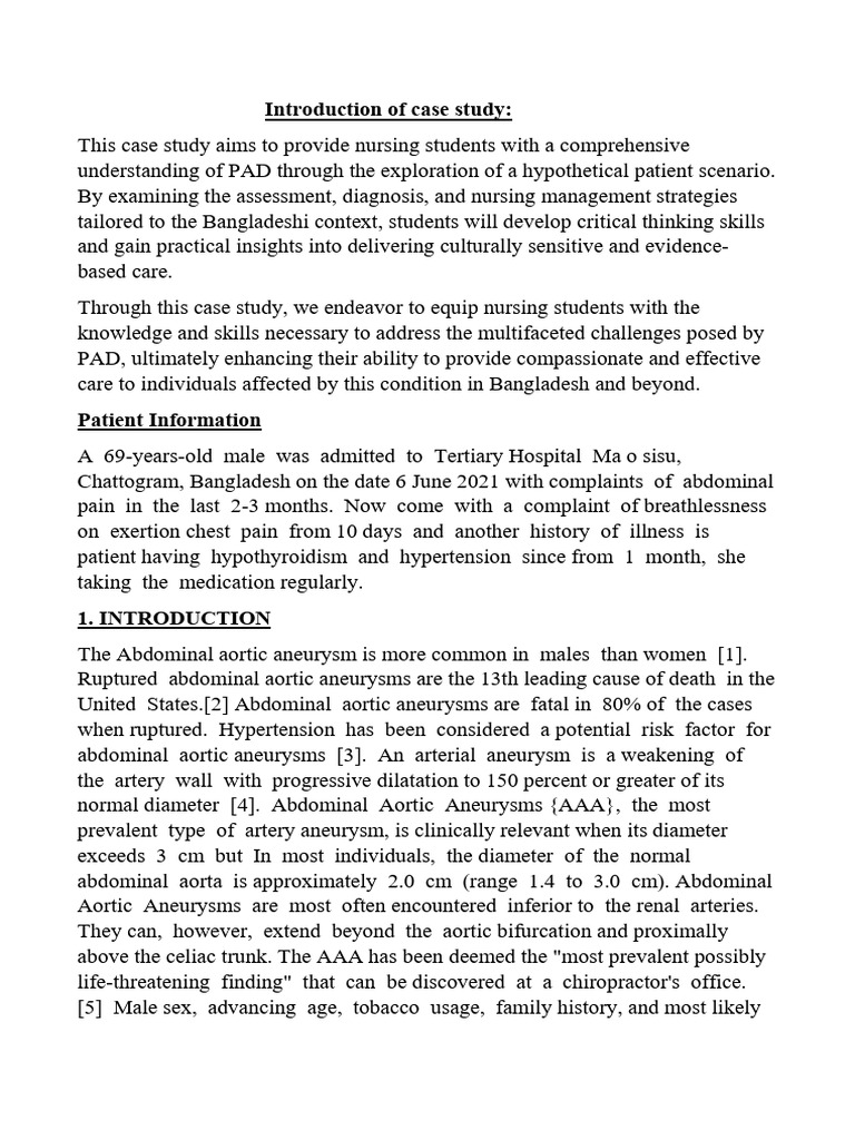 Introduction of Case Study Bristy | PDF | Echocardiography | Angiology