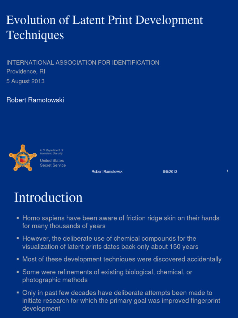 Latent Print Development History | PDF | Fingerprint | Silver