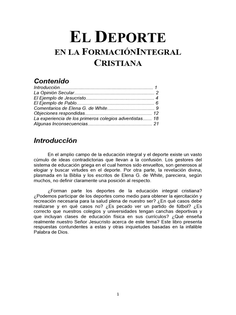 Deporte y Formación Integral Cristiana | PDF | Pablo el apóstol | Deportes