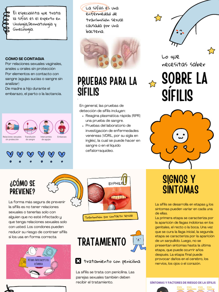 Folleto Sifilis | PDF | Infección transmitida sexualmente | Microbiología