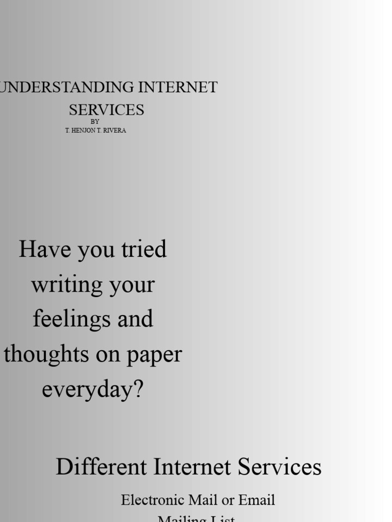 UNDERSTANDING INTERNET SERVICES | PDF | Websites | Internet