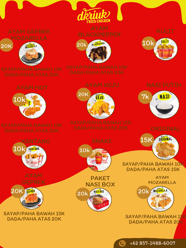 Menu dan Harga Paket Nasi DKriuk 2024 | PDF