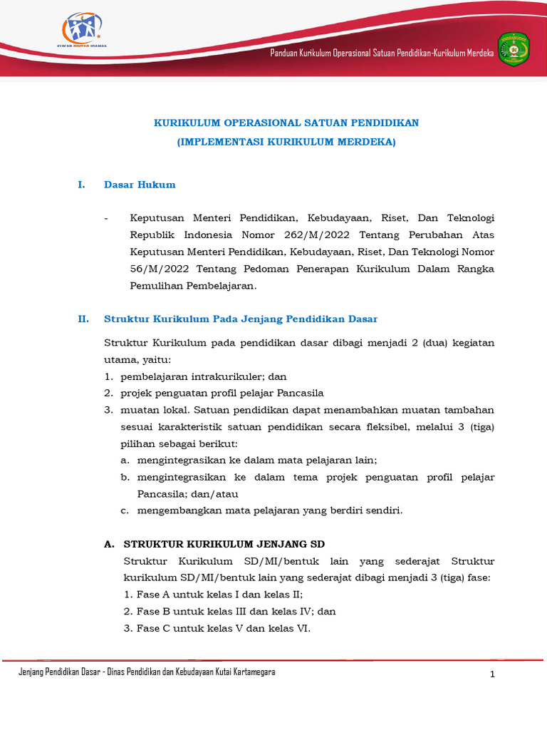 Panduan Penyusunan KOSP Utk SMP KUKAR | PDF