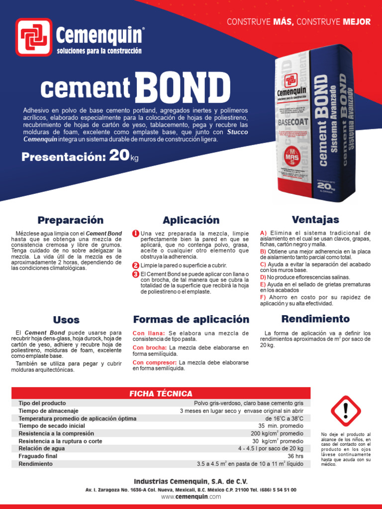 Cement-Bond | PDF | Cemento | Poliestireno