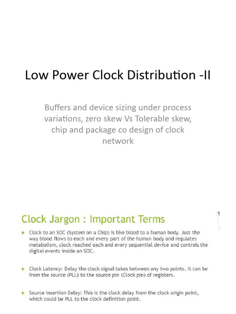 Low Power Clock Distribution Techniques | PDF | Science & Mathematics ...