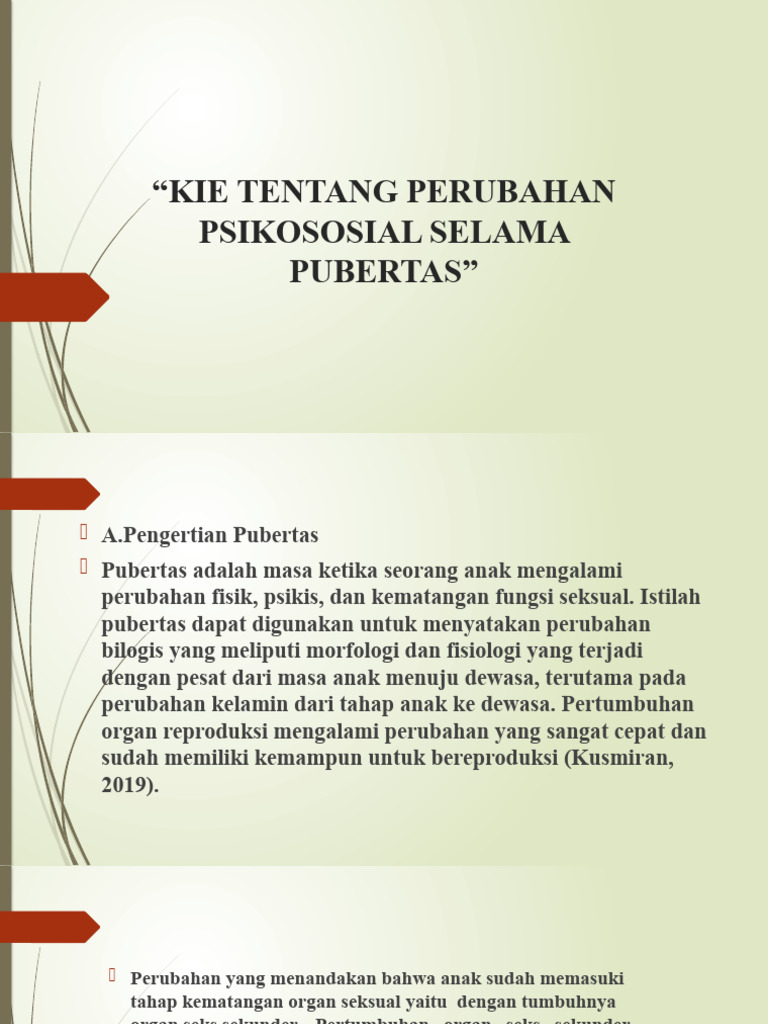 KIE Perubahan Psikososial Pada Masa Pubertas | PDF