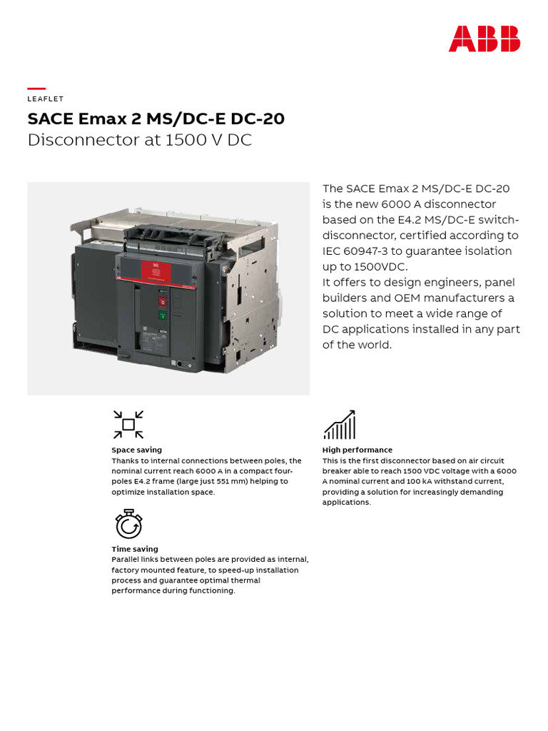 ABB SACE Emax 2 | PDF | Power Engineering | Equipment