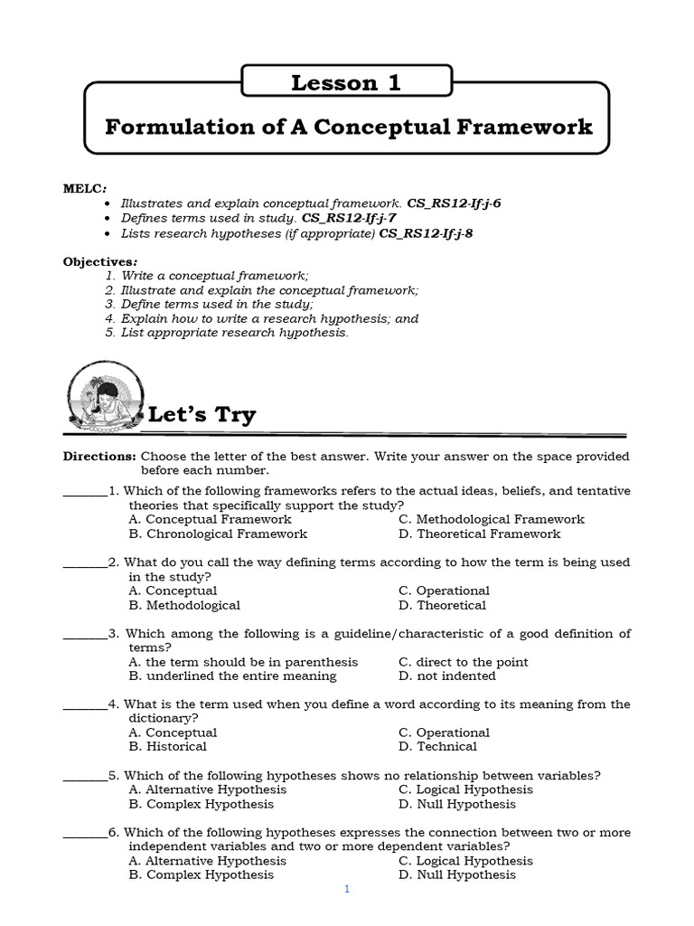 Practicalresearch2 Qi W5 Formulation Of A Conceptual Framework And