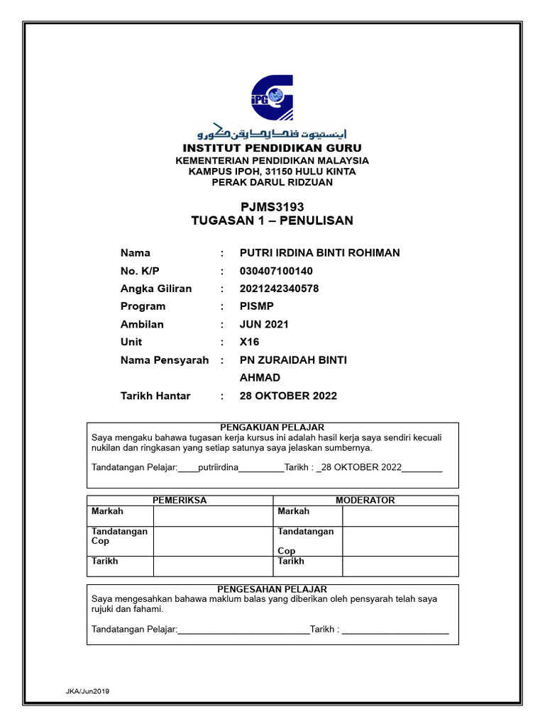 Tugasan 1 PJMS | PDF