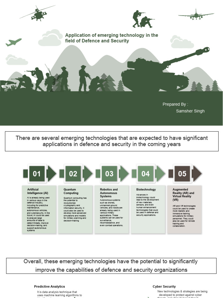 Application of Emerging Technology in The Field of Defence and Security | PDF | Unmanned Aerial ...
