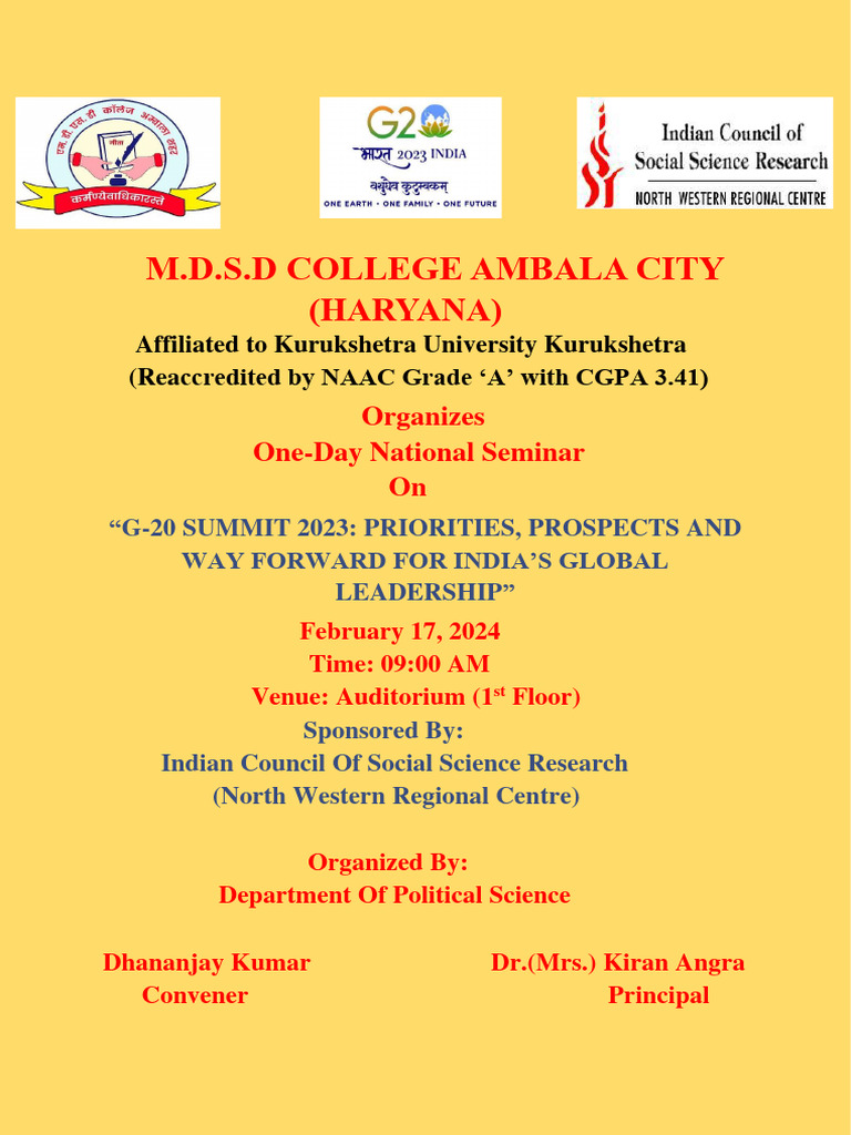 POLITICAL SCIENCE ICSSR SEMINAR 2024 | PDF | Economies