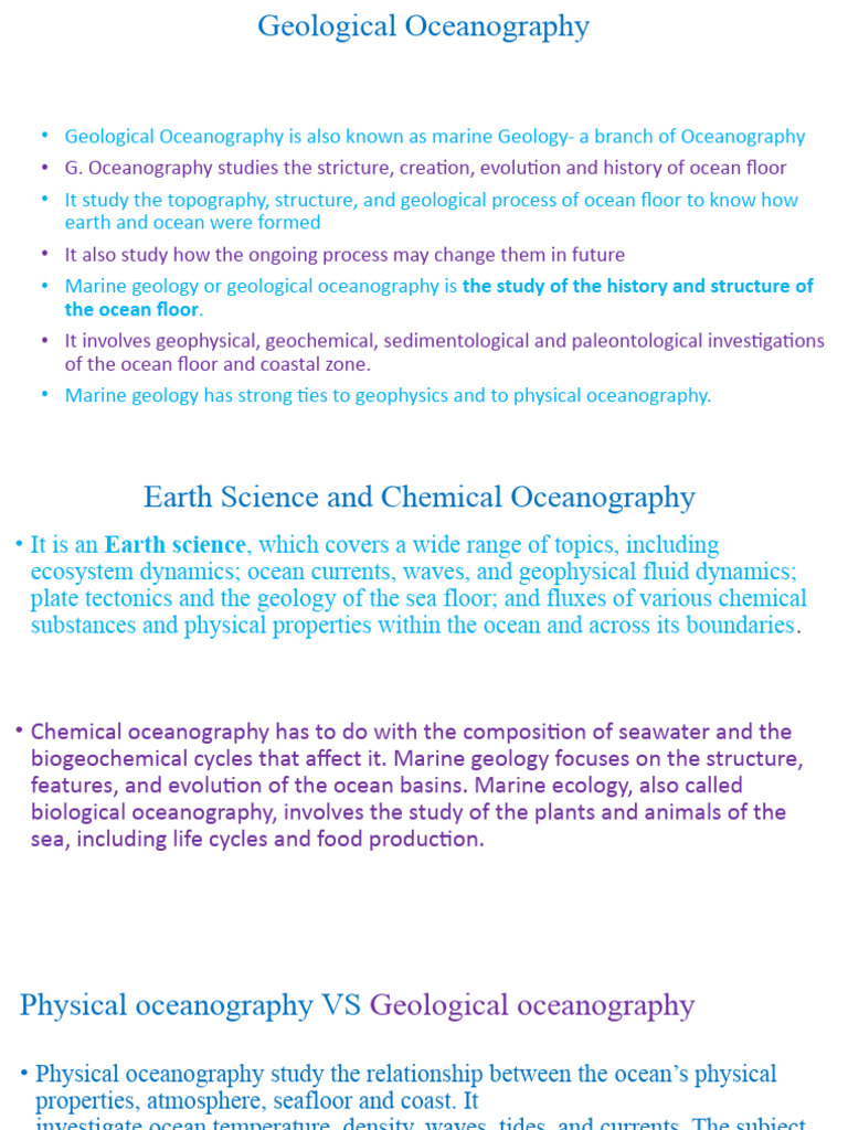Geological Oceanography Overview | PDF | Earth Sciences | Oceanography