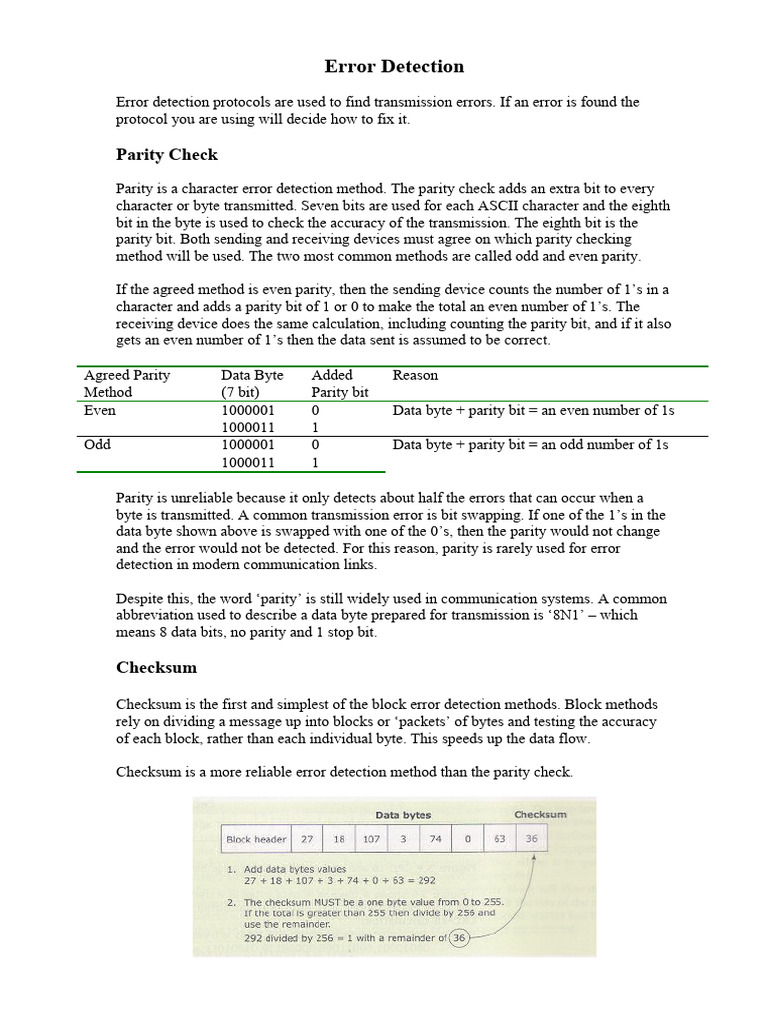 Error Detection Download Free Pdf Error Detection And Correction Data