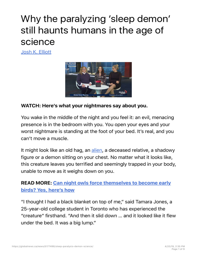 Why The Paralyzing - Sleep Demon - Still Haunts Humans in The Age of ...