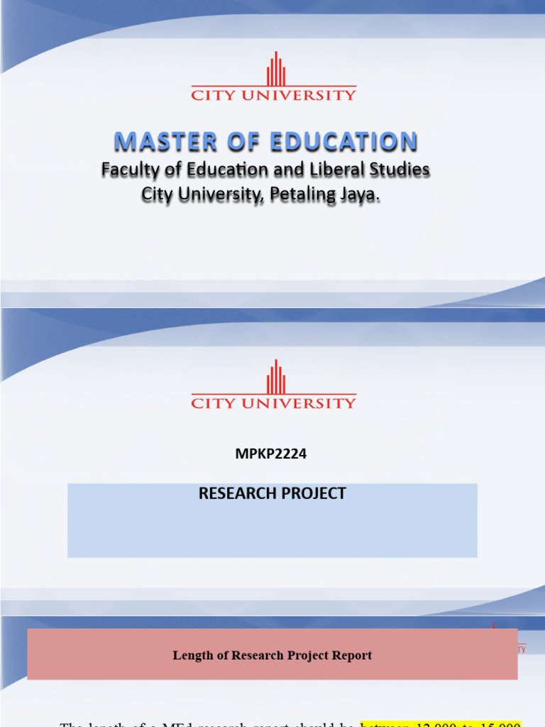 MEd Research Project Report Guidelines | PDF