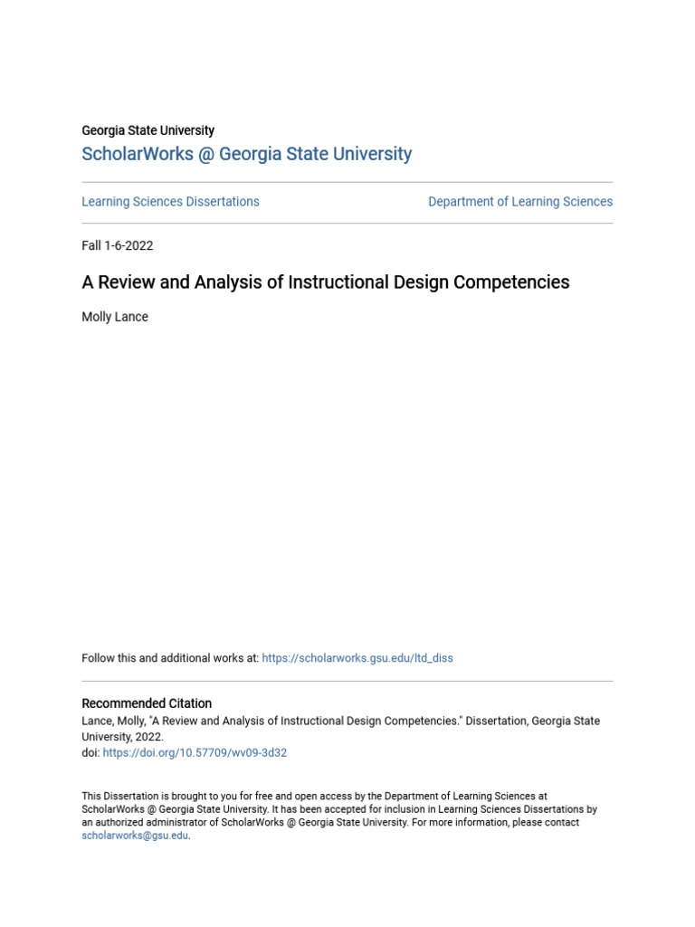 A Review and Analysis of Instructional Design Competencies | Download ...