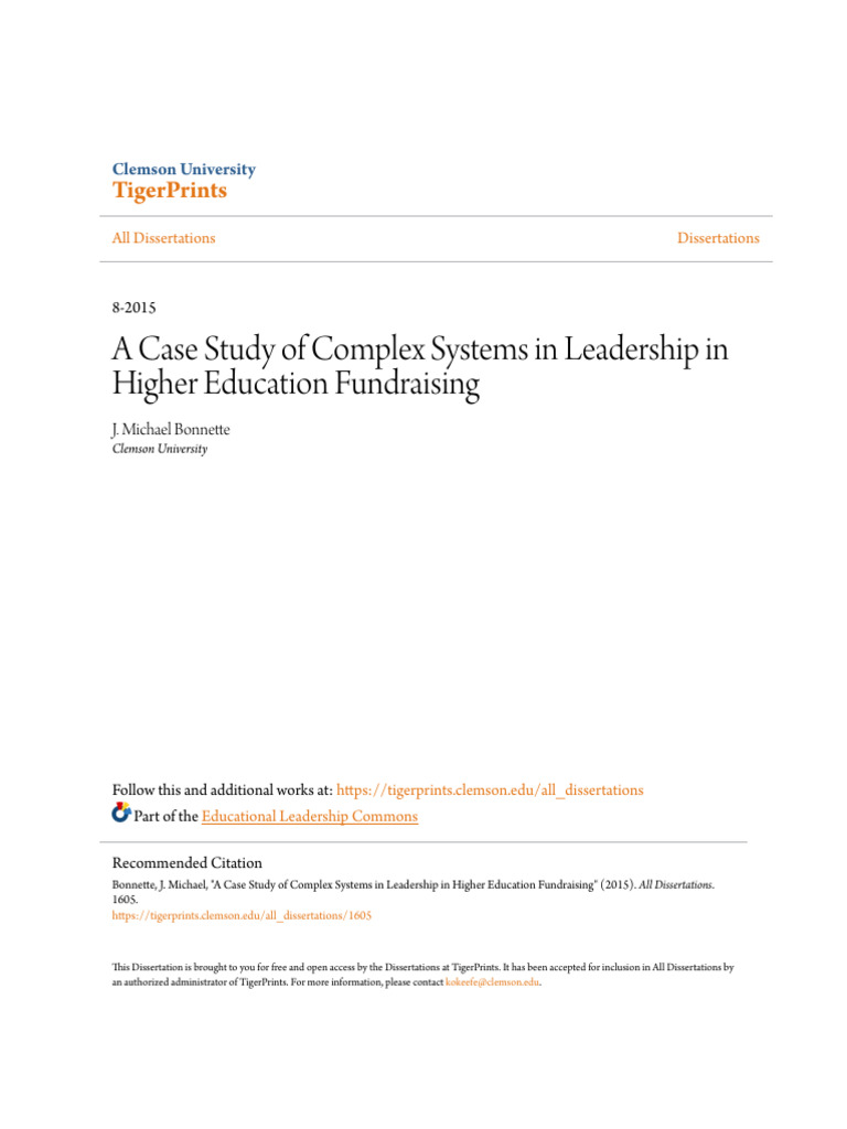 A Case Study of Complex Systems in Leadership in Higher Education | PDF ...