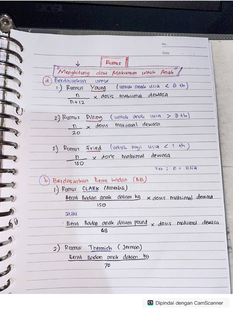 Rumus Perhitungan Dosis Anak | PDF
