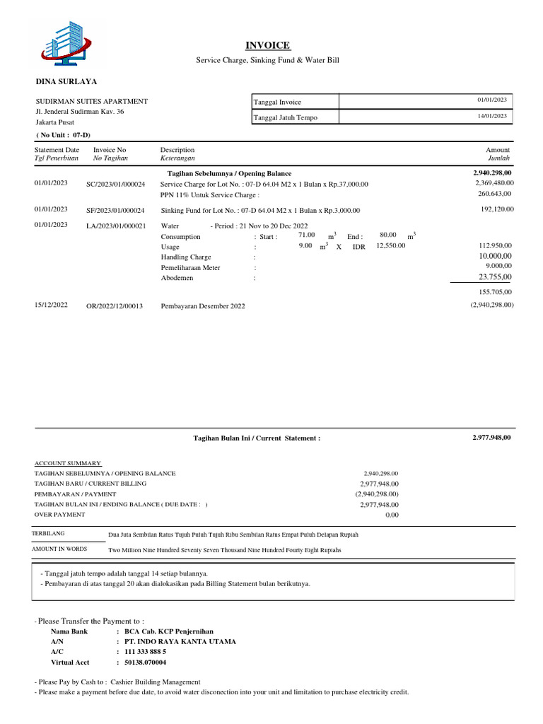 Billing Statement 07-D | PDF | Banking | Service Industries