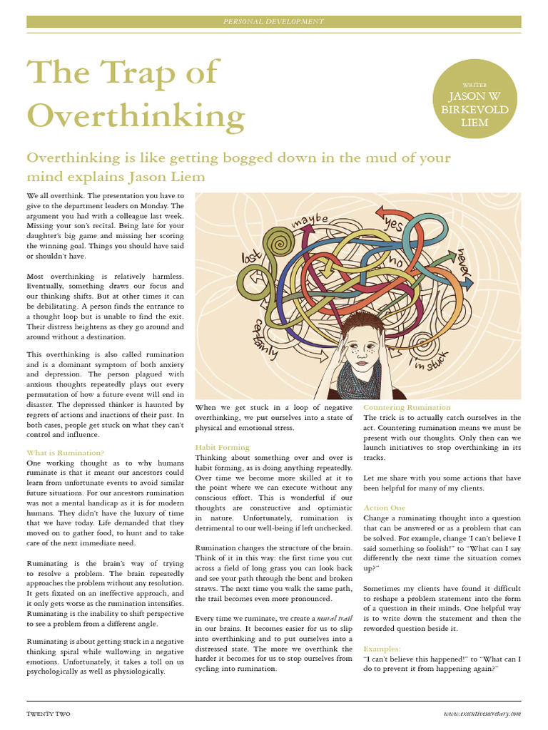 Overthinking | PDF | Thought | Anxiety