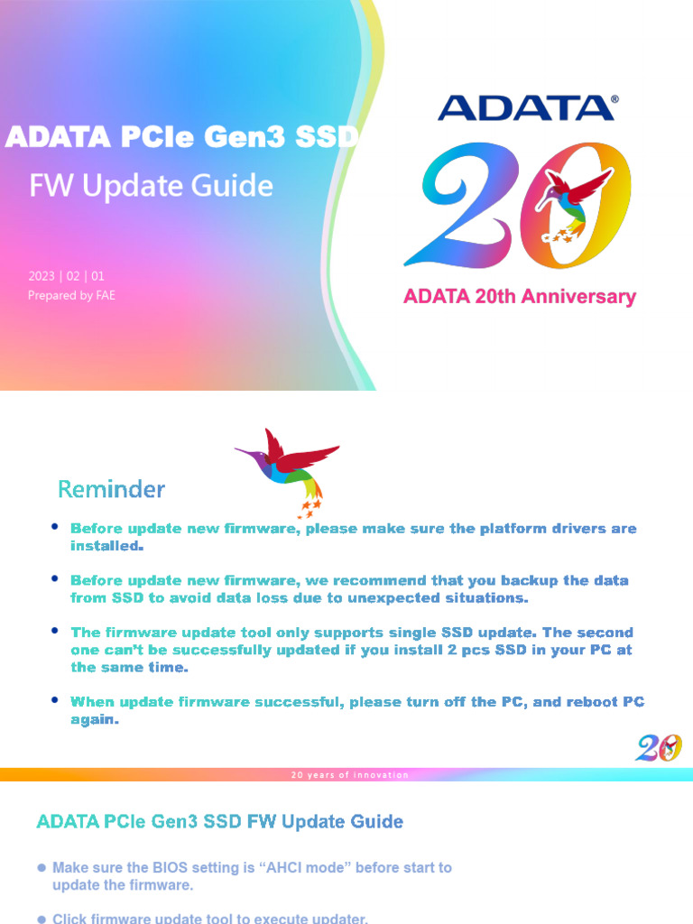 ADATA PCIe Gen3 SSD FW Update Guide - 20230201 | PDF
