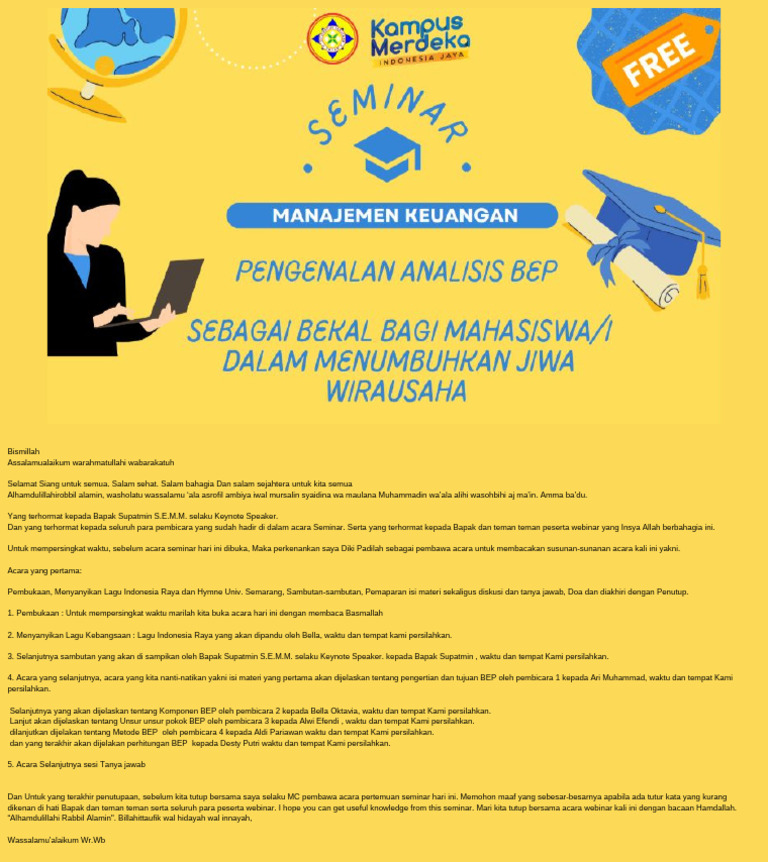 Untuk Moderator Susunan Acara | PDF