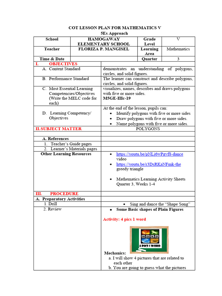 5es Polygons.3rd 2023 | PDF | Learning | Shape