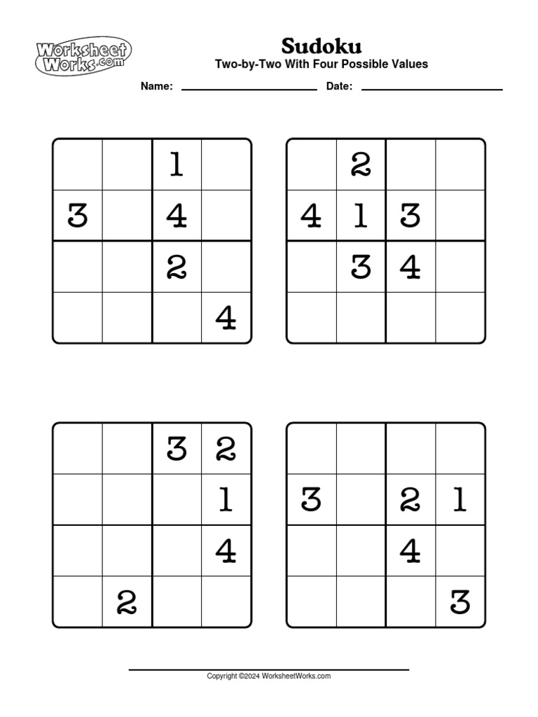 WorksheetWorks Sudoku 1 | PDF | Logic Puzzles | Np Complete Problems