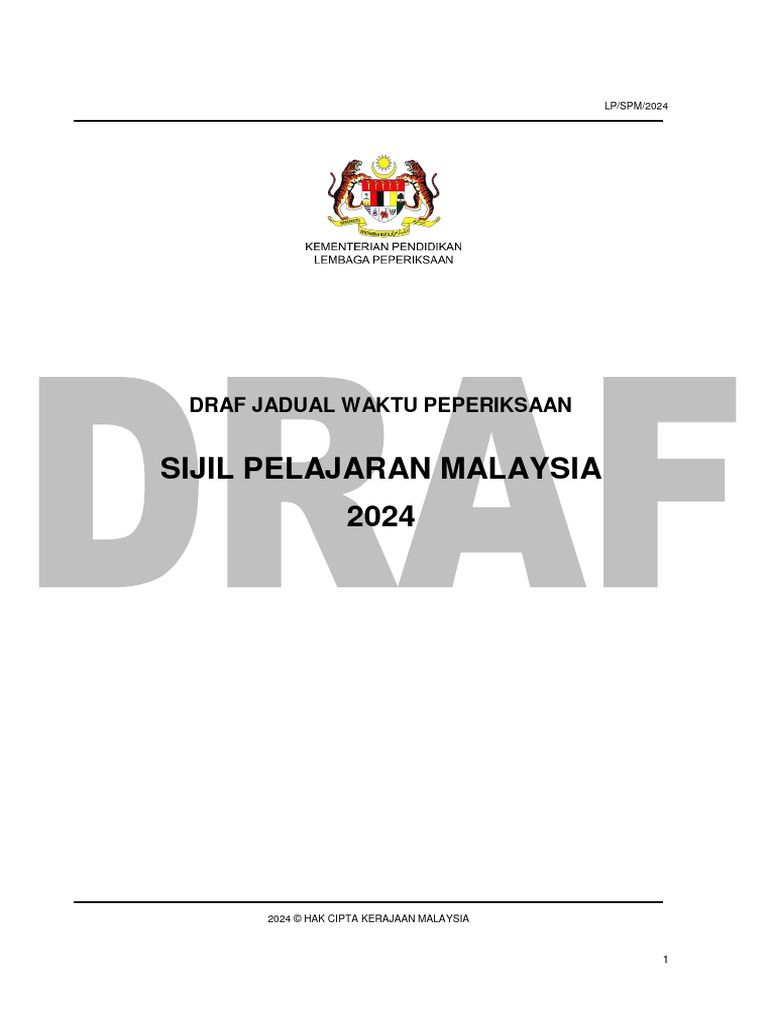 Draf - JWP SPM 2024 (Terkini) | PDF