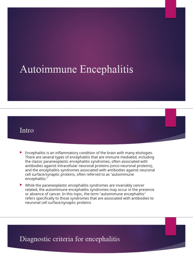 Autoimmune Encephalitis | PDF | Autoimmune Disease | Human Diseases And Disorders