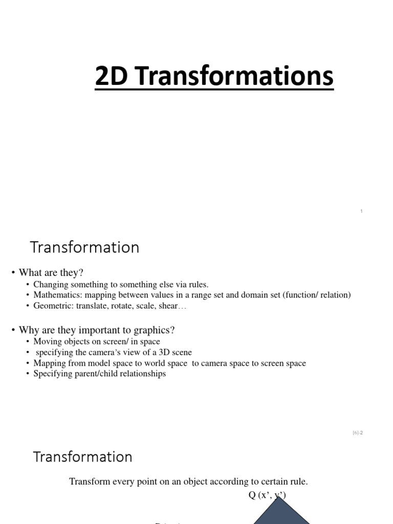 2 D Transformations | PDF | 2 D Computer Graphics | Functional Analysis