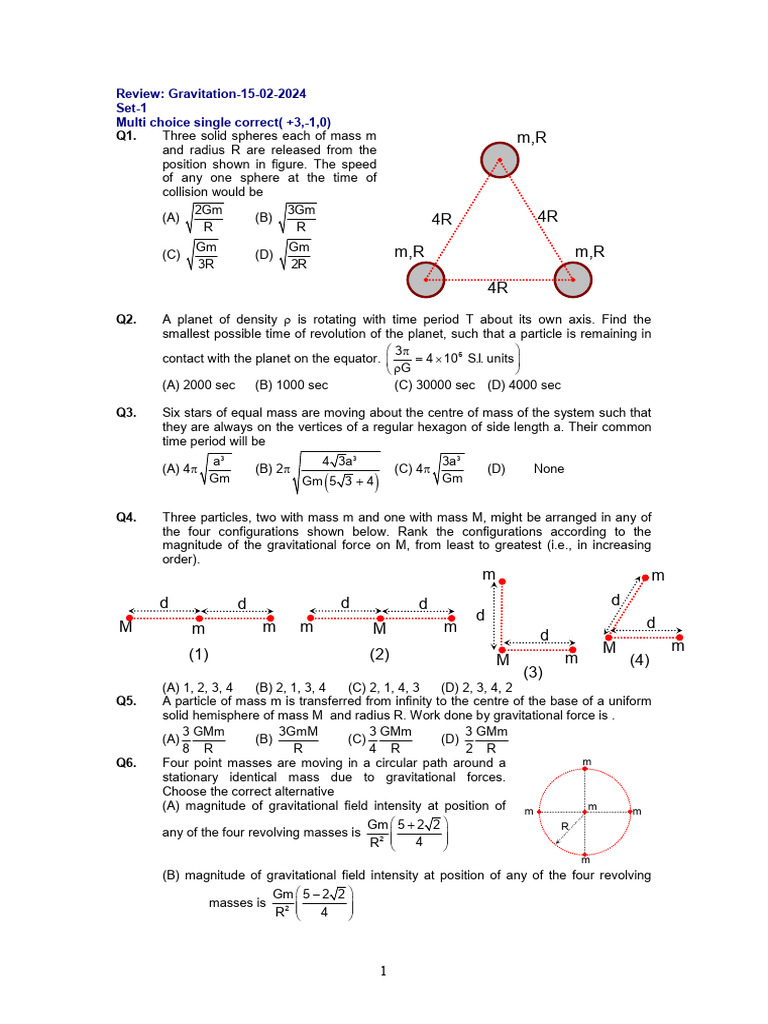 Gravitational Physics MCQs and Concepts | PDF | Black Hole | Orbit
